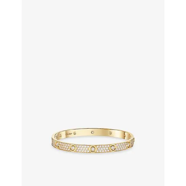 CARTIER Love Classic Pavéd 18ct Yellow-gold And Diamond Bracelet - Yellow Gold
