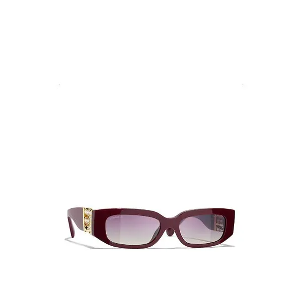 Chanel Ch5544 Rectangle Sunglasses - Red