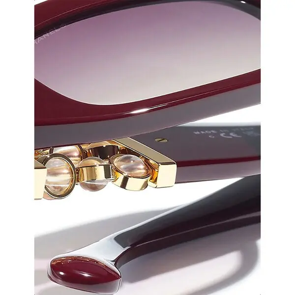 Chanel Ch5544 Rectangle Sunglasses - Red