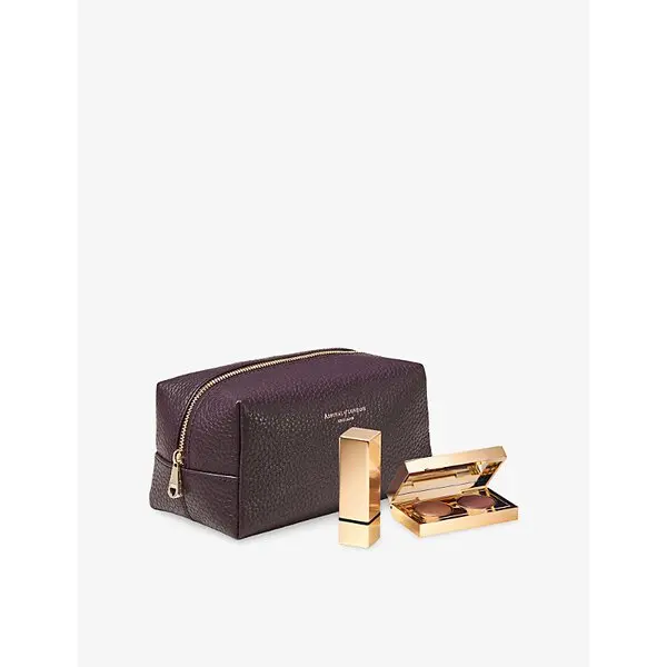 ASPINAL OF LONDON London Medium Leather Cosmetic Case - Fig