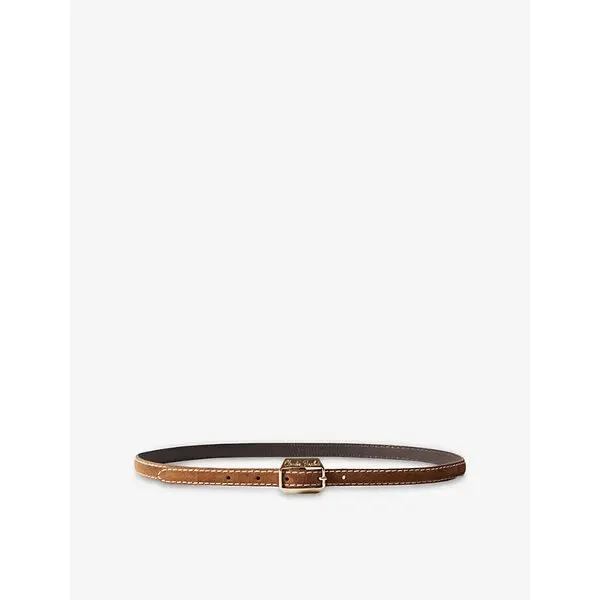 Claudie Pierlot Engraved Suede Belt - Camel