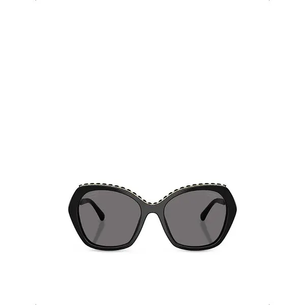 Chanel Butterfly Acetate Sunglasses - Black