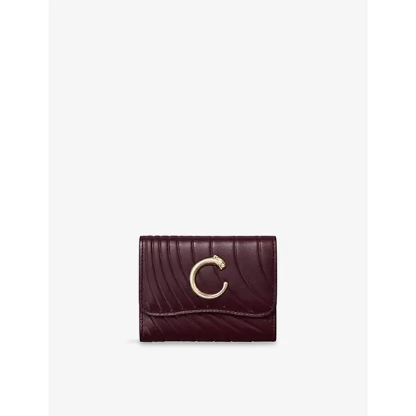 CARTIER Panthère C De Mini Leather Wallet - Grape