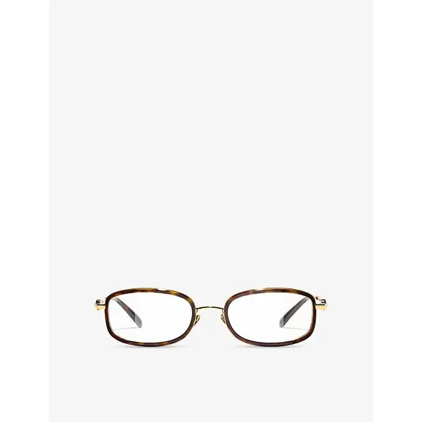 Chanel Rectangle-frame Metal Optical Glasses - Brown