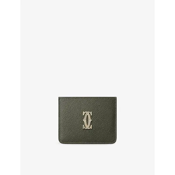 CARTIER C De Simple Leather Card Holder - Green