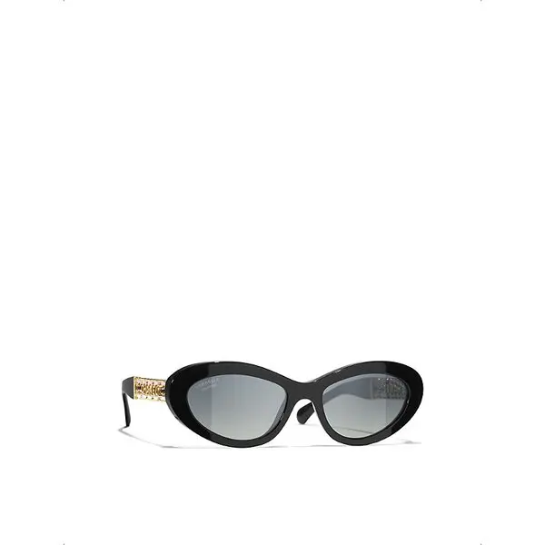 Chanel Acetate Cat-eye Sunglasses - Black