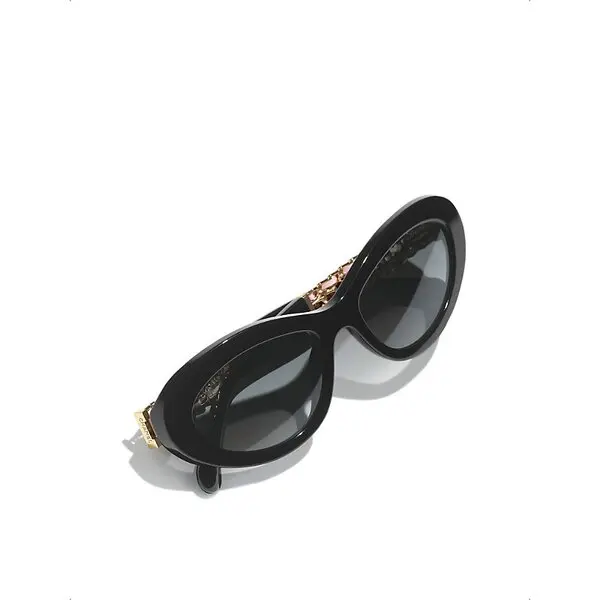 Chanel Acetate Cat-eye Sunglasses - Black