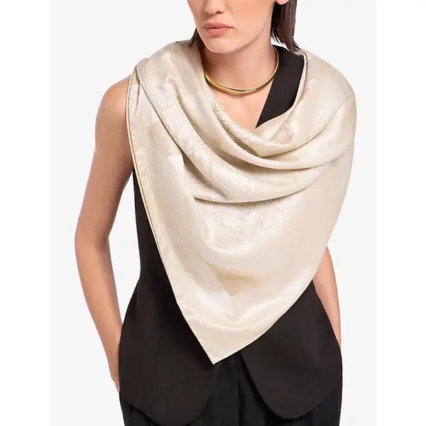BVLGARI Polychroma Lux Printed Square Silk-twill Scarf