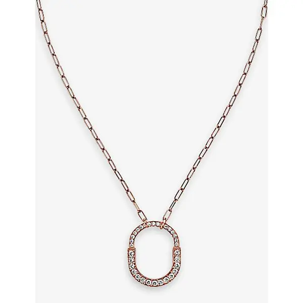 Tiffany & Co. Lock 18ct Rose-gold And Diamond Pendant Necklace - Rose Gold
