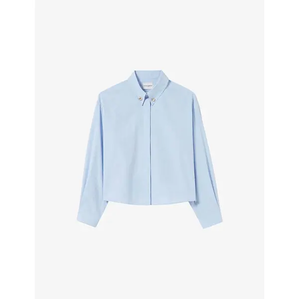 Claudie Pierlot Long-sleeved Cotton Shirt With Button Detail