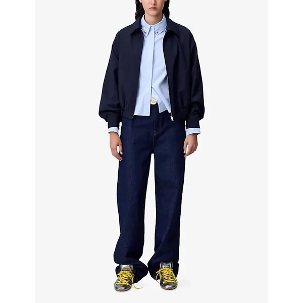 Claudie Pierlot Long-sleeved Cotton Shirt With Button Detail