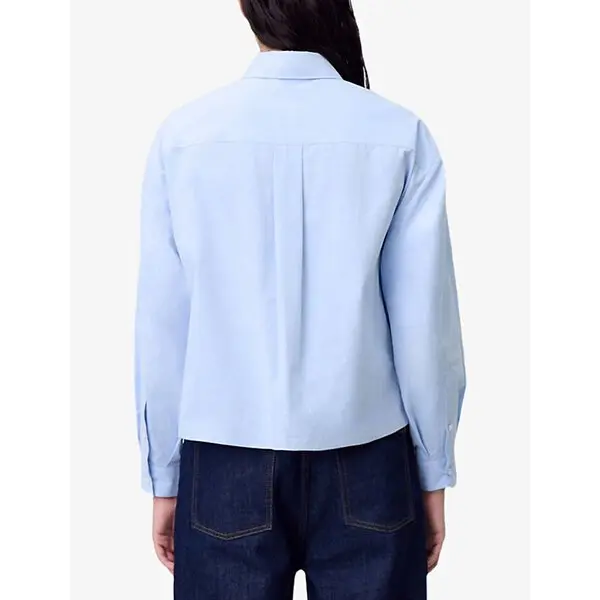 Claudie Pierlot Long-sleeved Cotton Shirt With Button Detail