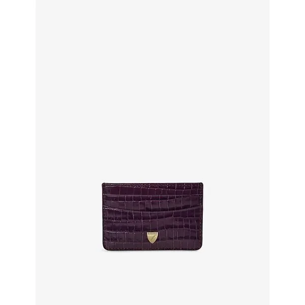 ASPINAL OF LONDON Slim Leather Card Holder - Fig