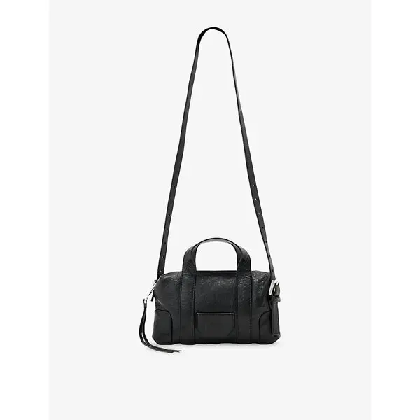 ALLSAINTS Ares Leather Cross-body Bag - Black/silver