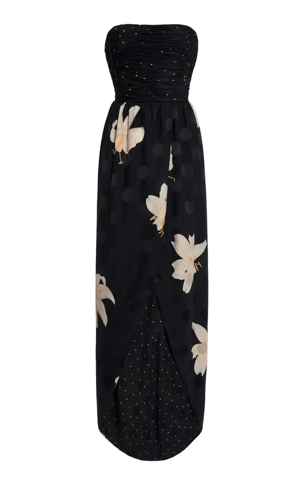 Valentino Garavani Apres L'hiver Silk Maxi Dress - Black