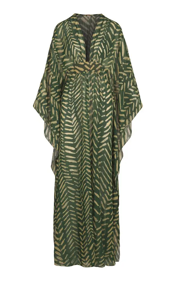 Johanna Ortiz Secret Garden' Printed Maxi Dress - Dark Green