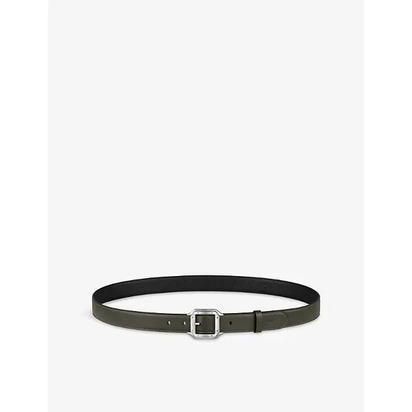 CARTIER Santos De Leather Belt - Black And Green Tea