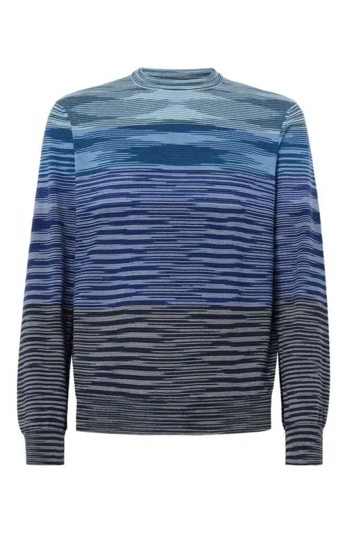 Missoni Crew Neck Slub Knit Sweater - Blue