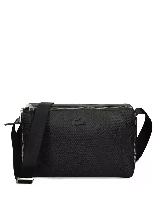 Lacoste Textured Zip-fastening Shoulder Bag - Black