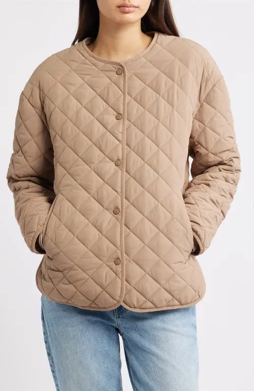 THREAD & SUPPLY Quilted Puffer Jacket - Taupe