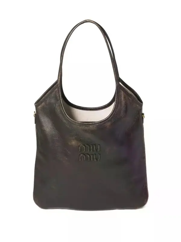 Miu Miu Ivy Leather Tote Bag - Brown