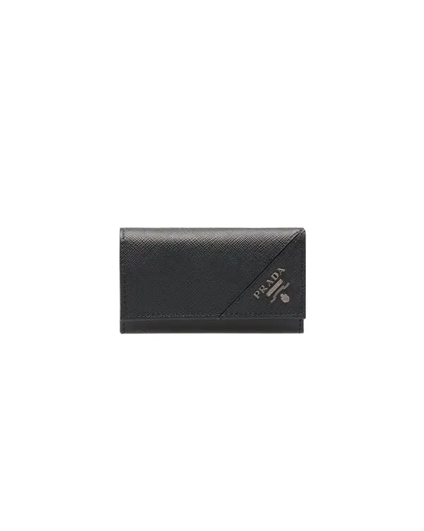 Prada Saffiano Leather Keychain - Black