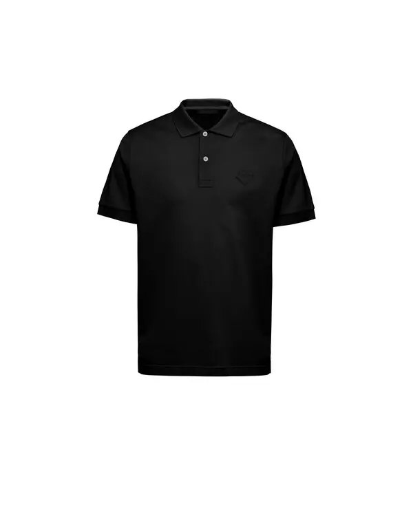 Prada Piqué Polo Shirt - Black
