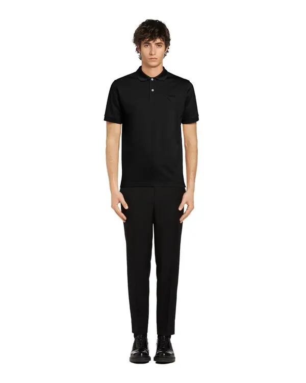 Prada Piqué Polo Shirt - Black