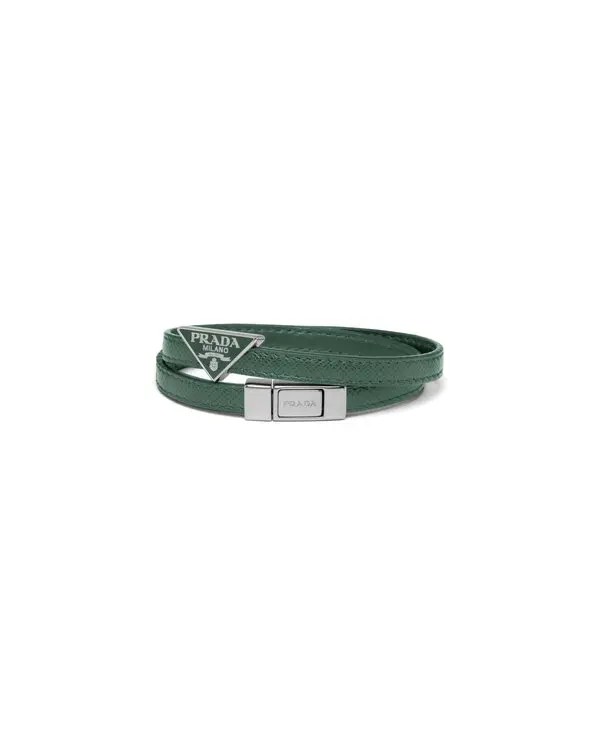 Prada Saffiano Leather Bracelet - Emerald Green