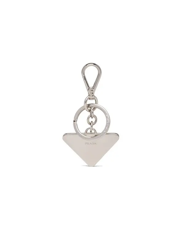 Prada Saffiano Leather And Metal Keychain
