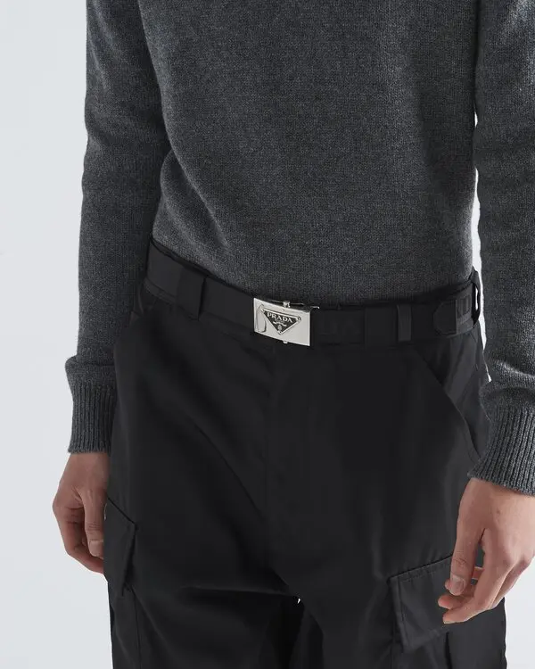 Prada Woven Re-nylon Belt - Black