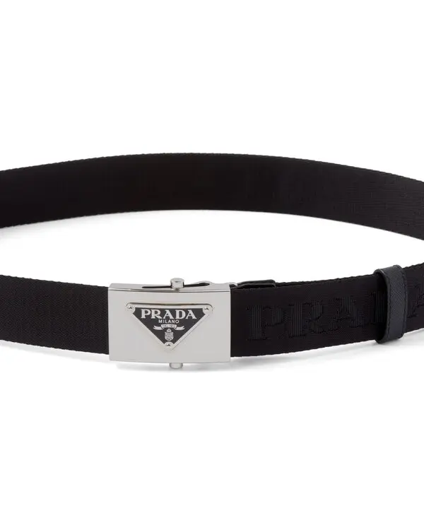 Prada Woven Re-nylon Belt - Black