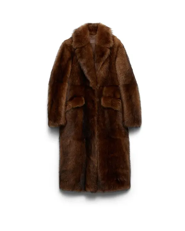Prada Shearling Coat - Cognac