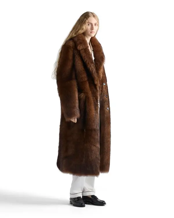 Prada Shearling Coat - Cognac