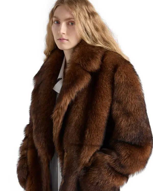 Prada Shearling Coat - Cognac