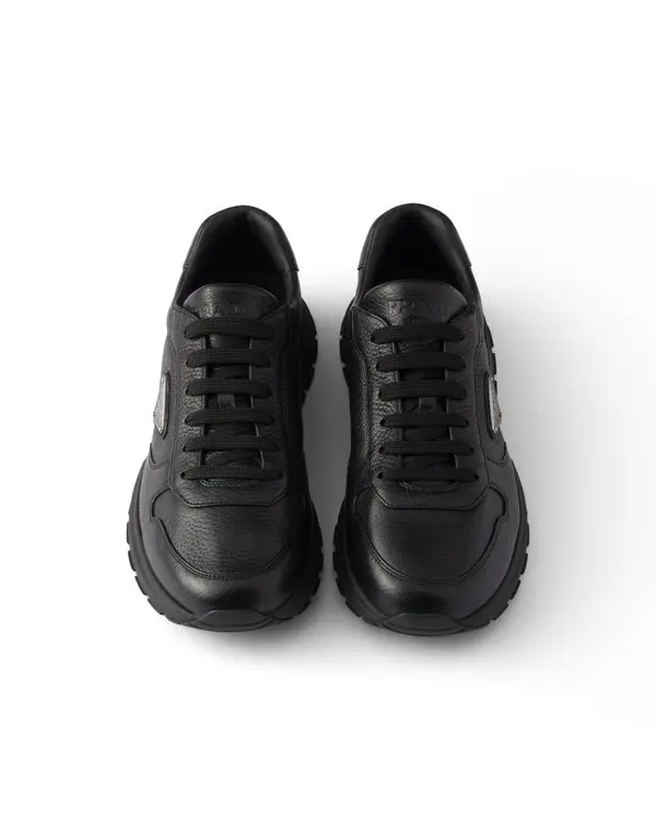 Prada Prax 2.0 Leather Sneakers - Black