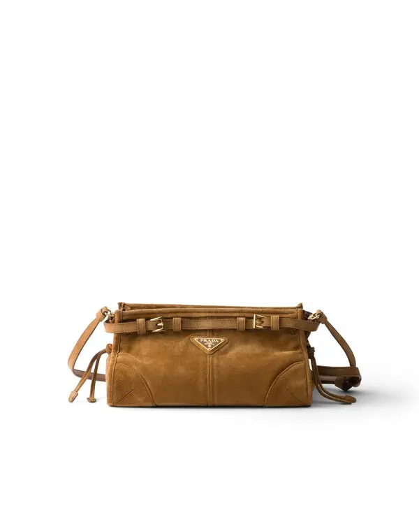 Prada Small Suede Shoulder Bag - Cinnamon