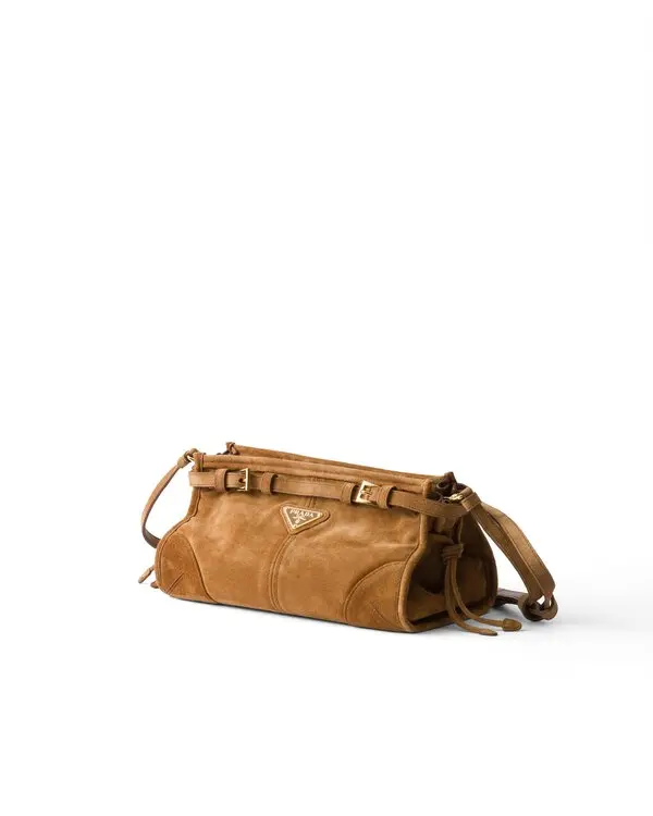Prada Small Suede Shoulder Bag - Cinnamon
