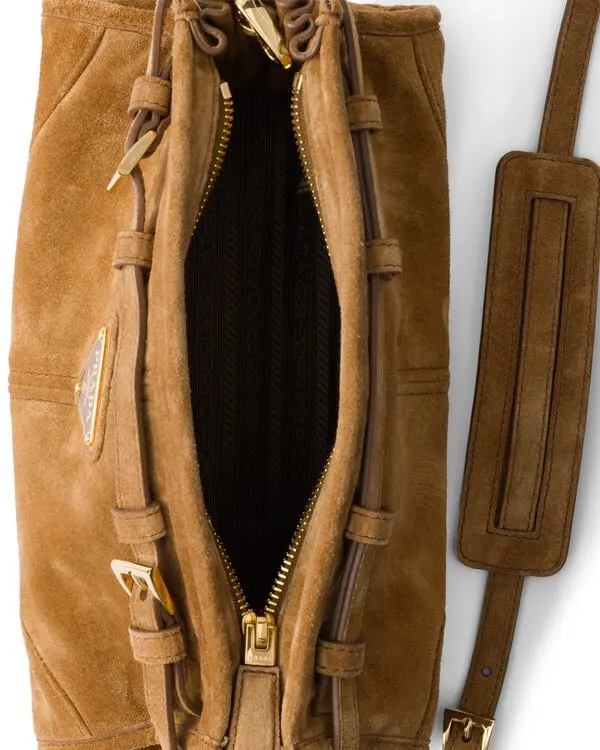 Prada Small Suede Shoulder Bag - Cinnamon