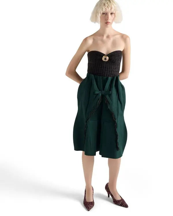 Prada Shetland Wool Midi Skirt