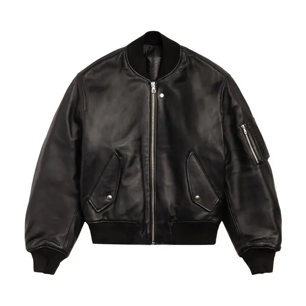 StÜssy Leather Built Bomber - Black