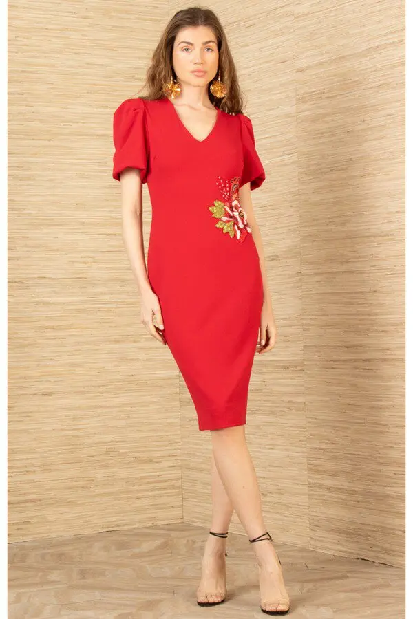 Hale Bob Billie Beaded Midi Dress