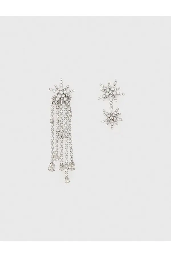 Maje Star Strass Mismatched Earrings - Natural