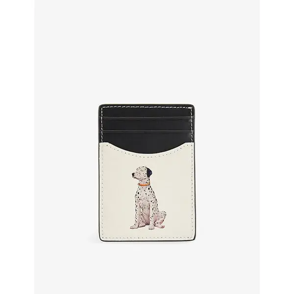 DUKE + DEXTER Dean Dalmatian Leather Card Holder - Black/white