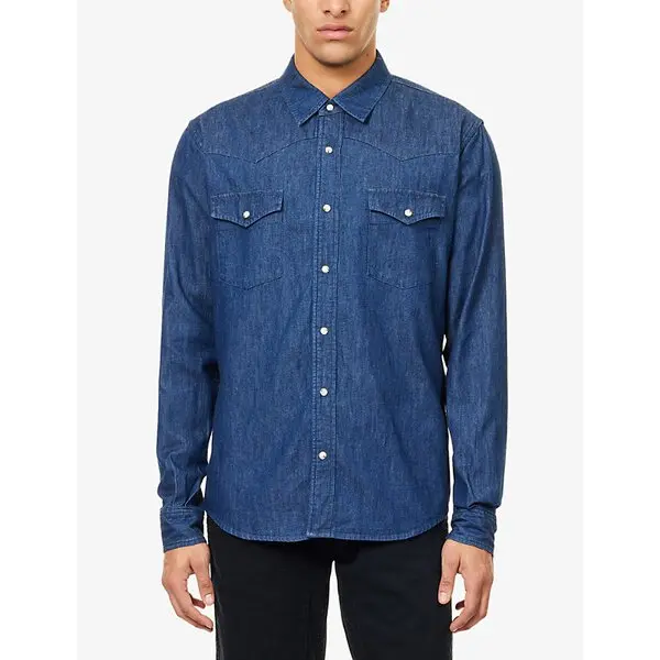 AUSTIN POST Chambray Western Denim Shirt