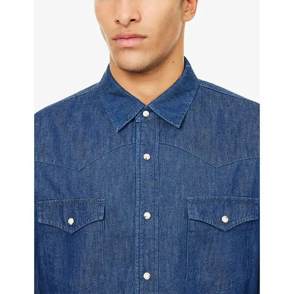 AUSTIN POST Chambray Western Denim Shirt