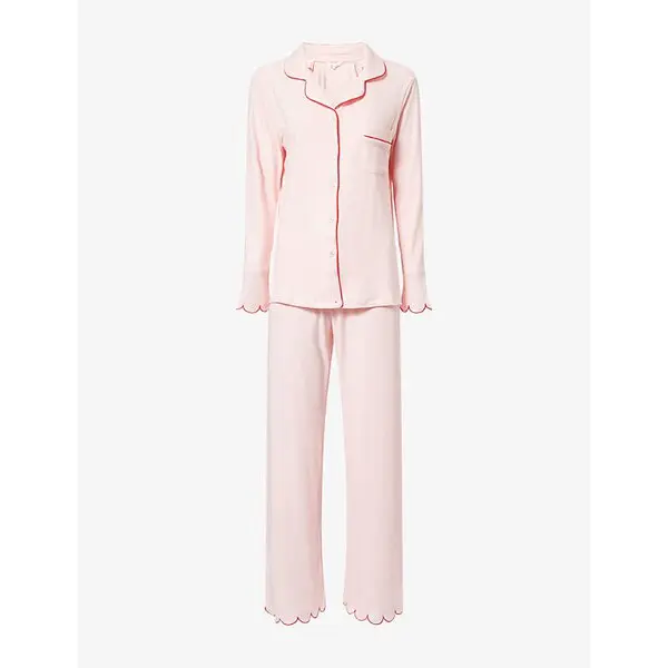 THE NAP CO Stretch Scallop Long-sleeve Modal-jersey Pyjama Set - Blossom