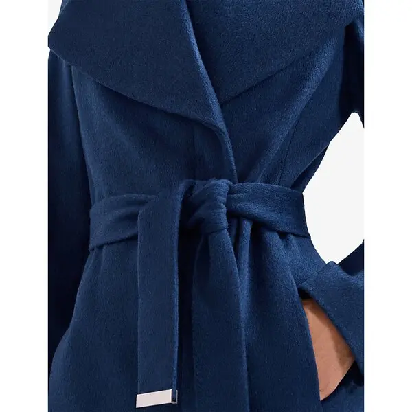 PHASE EIGHT Nicci Belted Wool-blend Coat - Blue