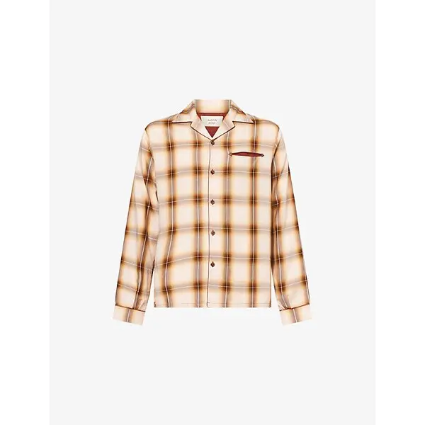 AUSTIN POST Open-collar Checked Woven Shirt