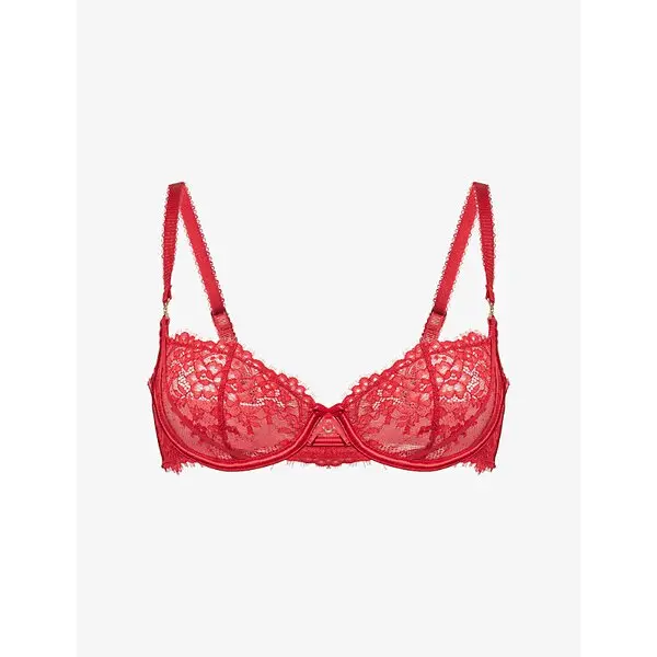Lounge Adore Balcony Lace Bra - Wine